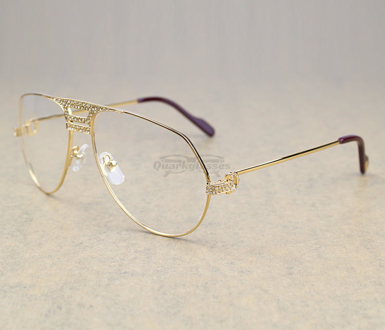 Cartier Eyeglasses Double Bridge Diamond Full Frame CT1129 - Quarkglasses