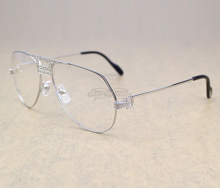 Cartier Eyeglasses Double Bridge Diamond Full Frame CT1129 - Quarkglasses