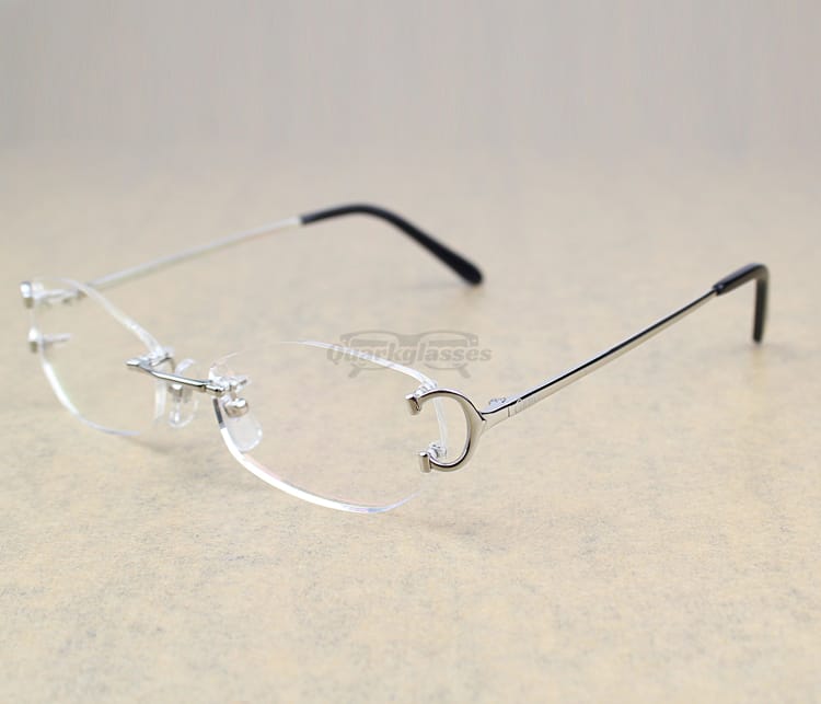 Cartier Classic C Decor Rimless Metal Eyeglasses CT4193827 - Quarkglasses