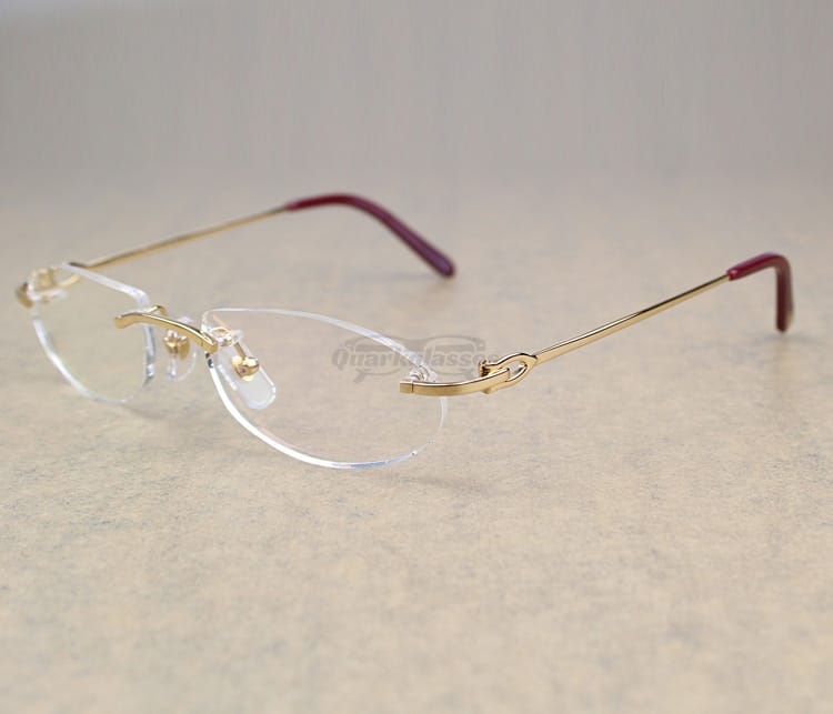 Cartier Classic C Decor Metal Rimless Eyeglasses CT3599010 - Quarkglasses