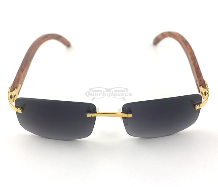 Cartier C Decor Rosewood Rimless Sunglasses CT3524012 - Quarkglasses