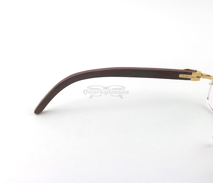 Cartier Wooden C Decor Eyeglasses Rimless CT3524012 - Quarkglasses