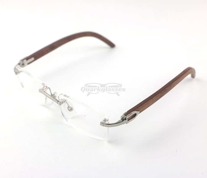 Cartier Wooden C Decor Eyeglasses Rimless CT3524012 - Quarkglasses