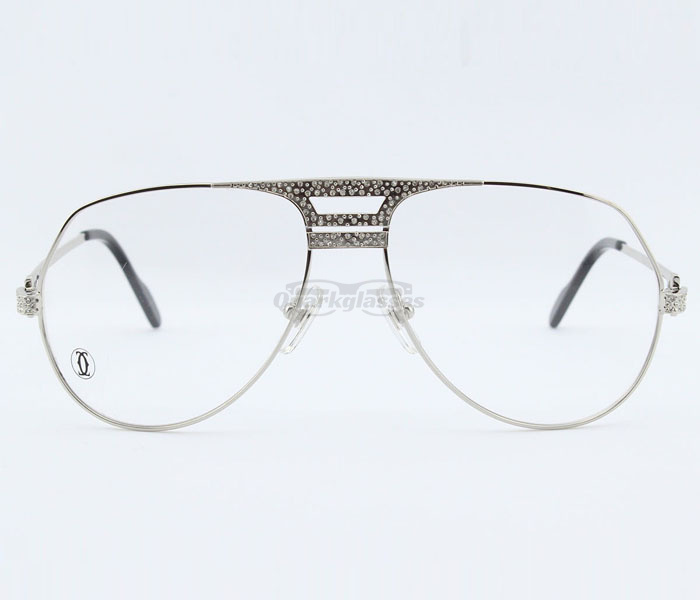 Cartier Retro Double Bridge Diamond Full Frame Eyeglasses CT1130 ...